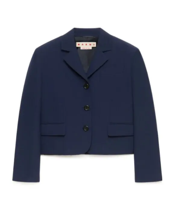 Marni Deep Blue Techno Wool Jacket - Blue-black