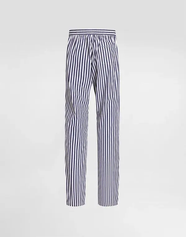 Dolce & Gabbana Striped Poplin Vanity Trousers With Piping