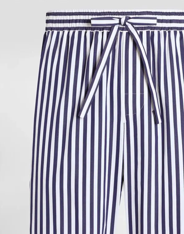 Dolce & Gabbana Striped Poplin Vanity Trousers With Piping