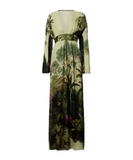Johanna Ortiz Printed Silk Maxi Dress - Black
