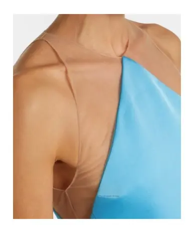 David Koma Feather-trimmed Satin Minidress