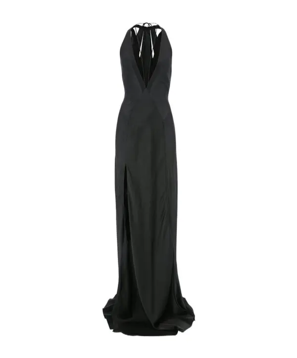 Victoria Beckham Patchwork Spaghetti Strap Maxi Dress - Black