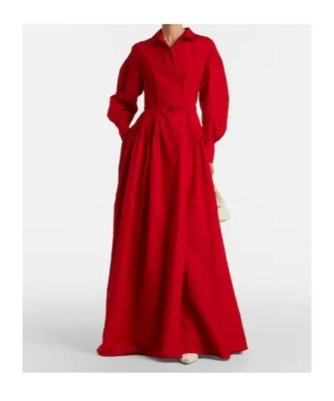 Ralph Lauren Belted Cotton-blend Poplin Maxi Gown