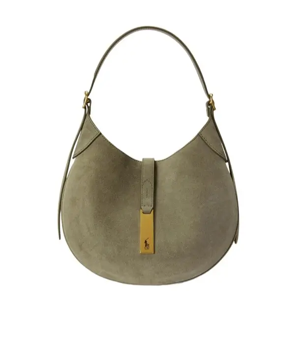 Polo Ralph Lauren Polo Id Suede Shoulder Bag