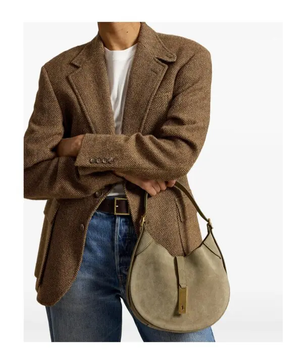 Polo Ralph Lauren Polo Id Suede Shoulder Bag