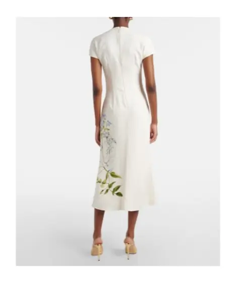 Monique Lhuillier Floral Print Midi Dress
