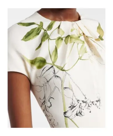 Monique Lhuillier Floral Print Midi Dress