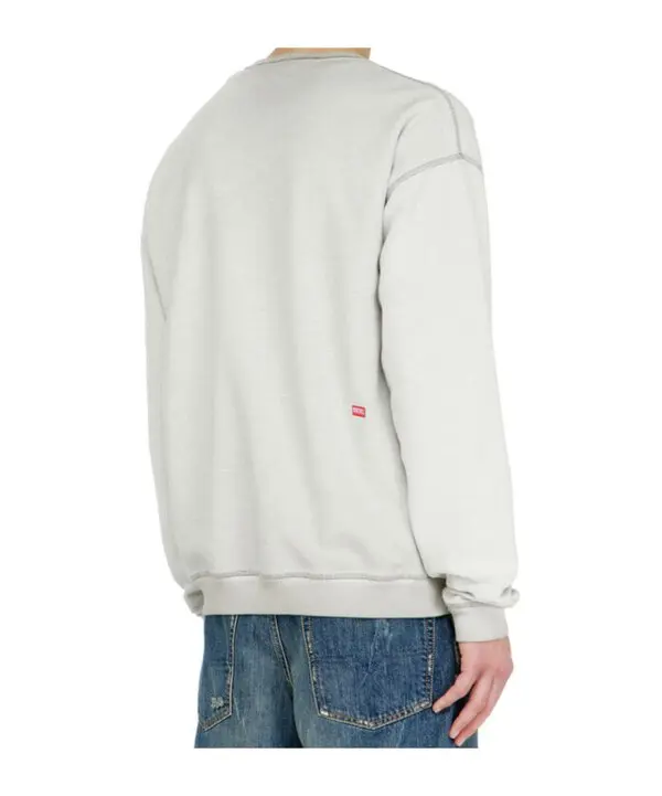 DIESEL® Sweatshirt With Dévoré Print And Ribbed Trims
