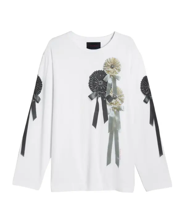 Simone Rocha Printed Long Sleeve T-shirt - White