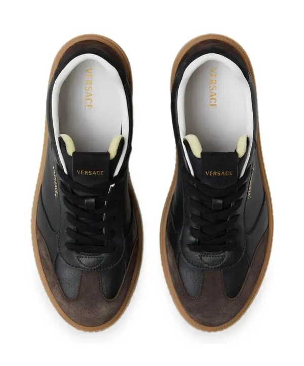 Versace Greca Court Nappa Suede Sneakers