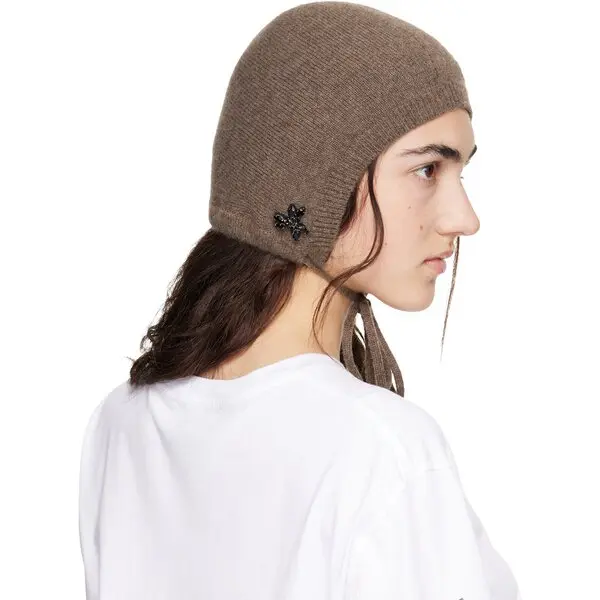 Simone Rocha Crystal-embellished Knitted Bonnet