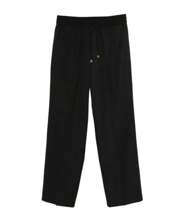 Drole De Monsieur Elastic Waist Casual Pants - Black