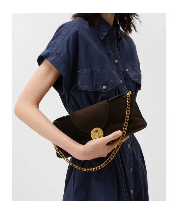 Versace Vivian Suede Clutch
