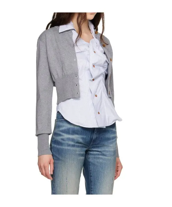 VIVIENNE WESTWOOD Bea Cropped Cardigan - Grey