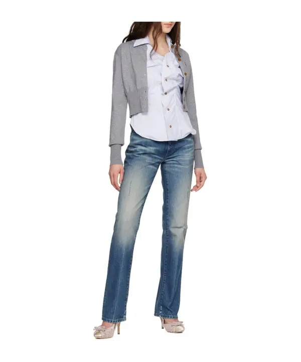 VIVIENNE WESTWOOD Bea Cropped Cardigan - Grey