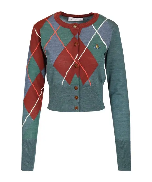 VIVIENNE WESTWOOD Argyle Cropped Cardigan - No