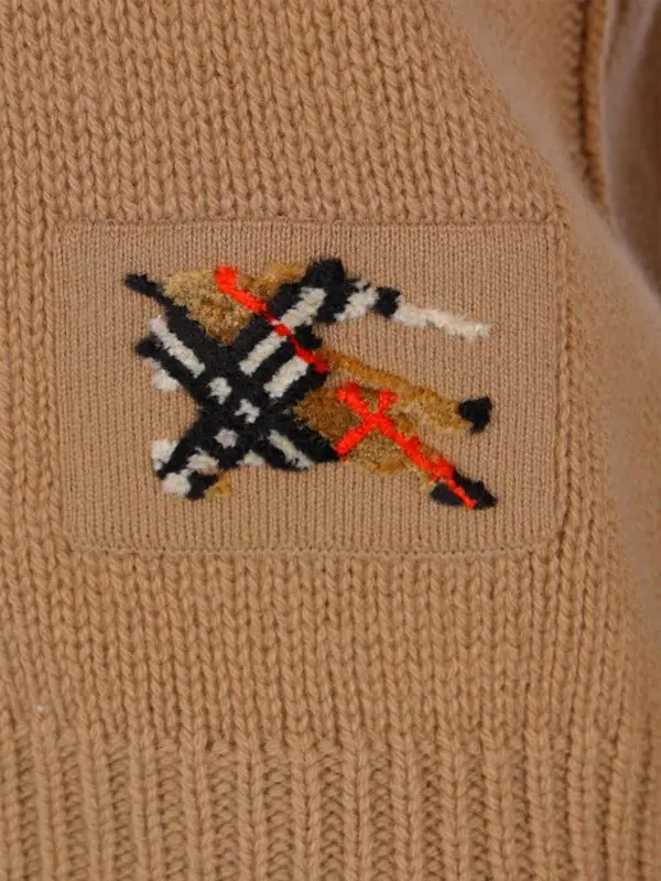 Burberry Logo-patch Ribbed Trim Sweater