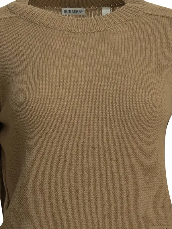 Burberry Logo-patch Ribbed Trim Sweater