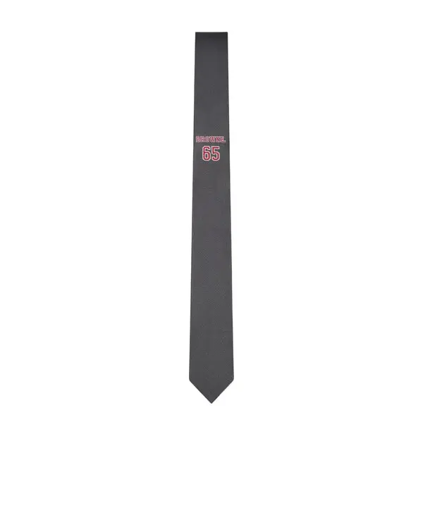 Thom Browne Logo-jacquard Silk Neck Tie - Black