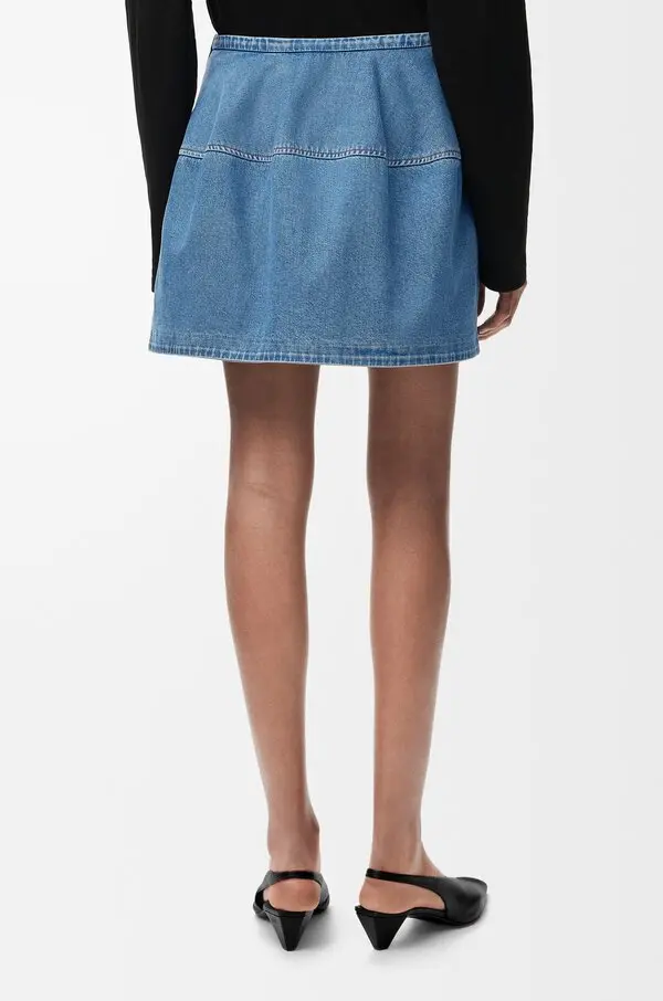 Loewe Balloon Denim Mini Skirt - Light Blue
