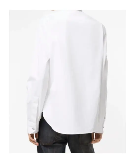 Burberry Classic Fit Cotton Poplin Shirt With Grosgrain Trim