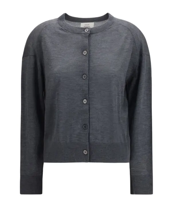 Loulou De Saison Kita Fine Crewneck Cardigan - Black