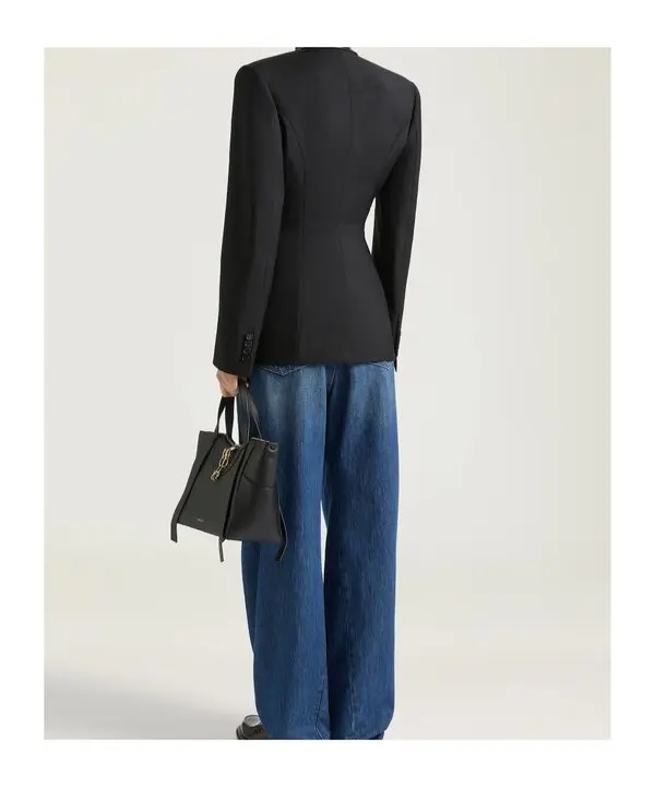 Givenchy Slashed Double-breasted Jacket In Wool And Mohair