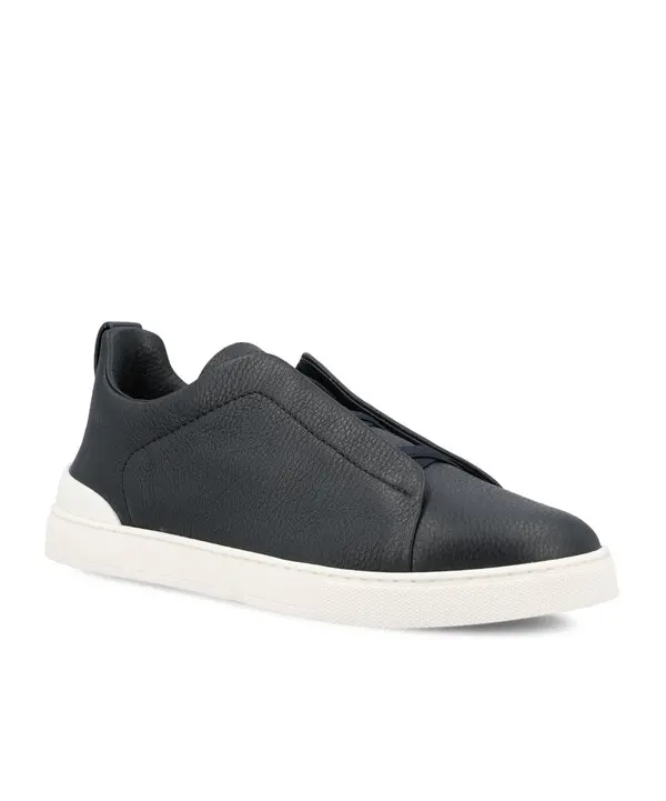 Zegna Triple Stitch Leather Sneakers