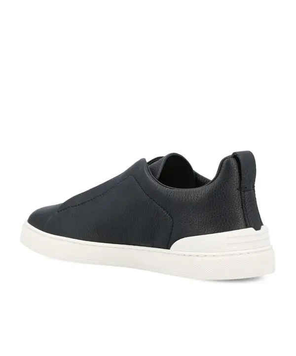 Zegna Triple Stitch Leather Sneakers