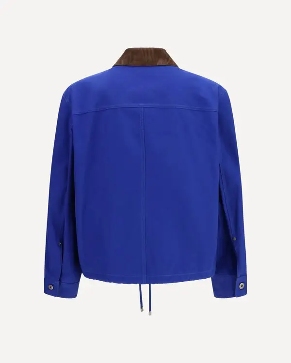 Loewe Long Sleeve Jacket With Embroidered Logo - Blue