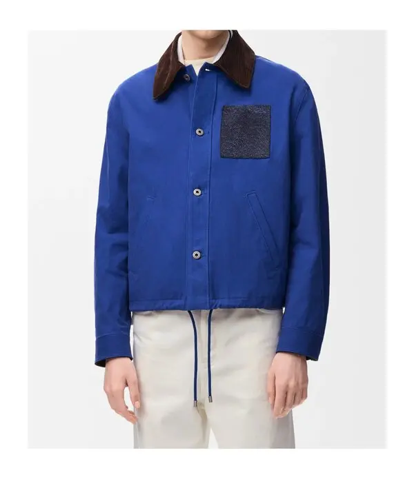 Loewe Long Sleeve Jacket With Embroidered Logo - Blue