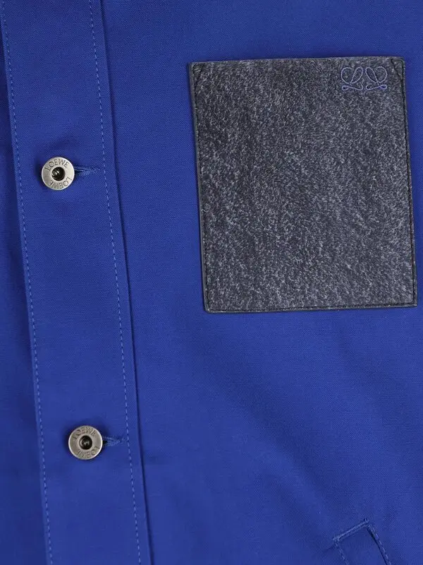Loewe Long Sleeve Jacket With Embroidered Logo - Blue