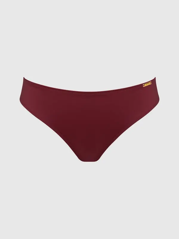 Frederick's Of Hollywood Lexi Liquid Satin Hipster - Cabernet