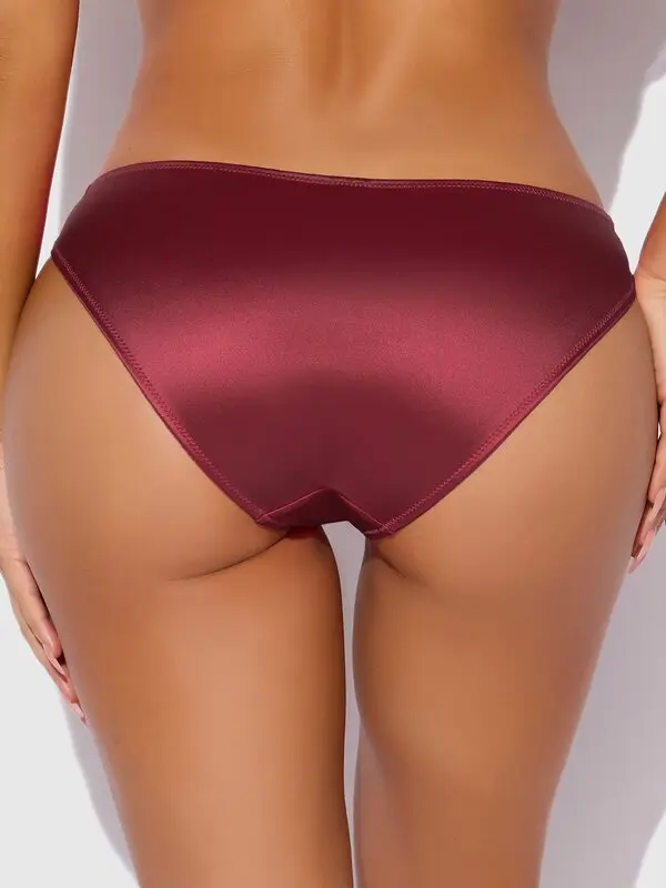 Frederick's Of Hollywood Lexi Liquid Satin Hipster - Cabernet