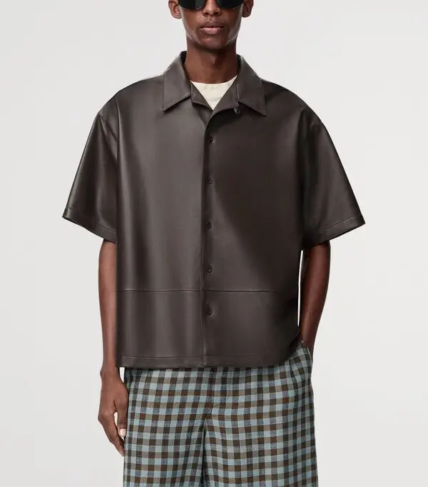 Loewe Leather Short-sleeve Shirt