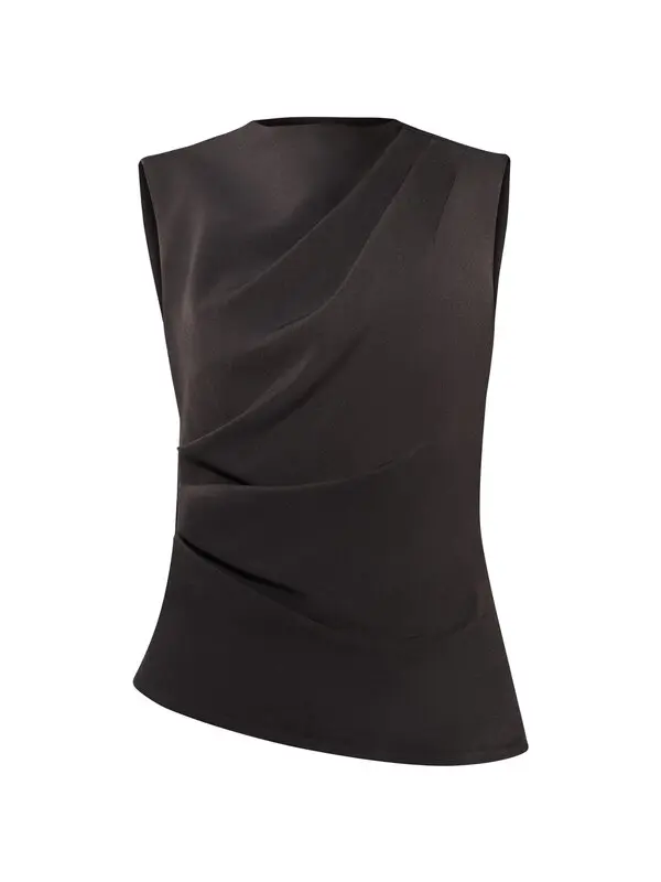 TIA DORRAINE Sleeveless Pleated Top