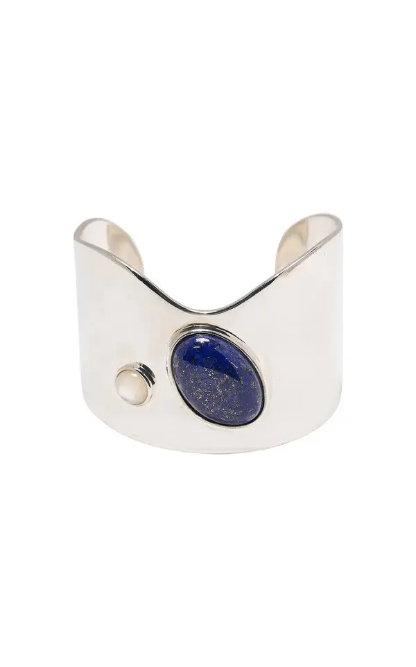 LIZZIE FORTUNATO Organic Cuff In Silver Dusk - Blue