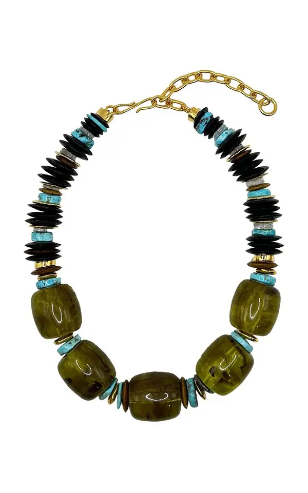 LIZZIE FORTUNATO Orb Collar In Olive