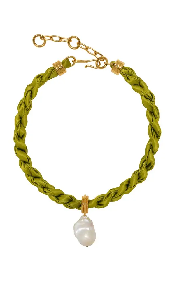 LIZZIE FORTUNATO Woven Collar In Citron - Green