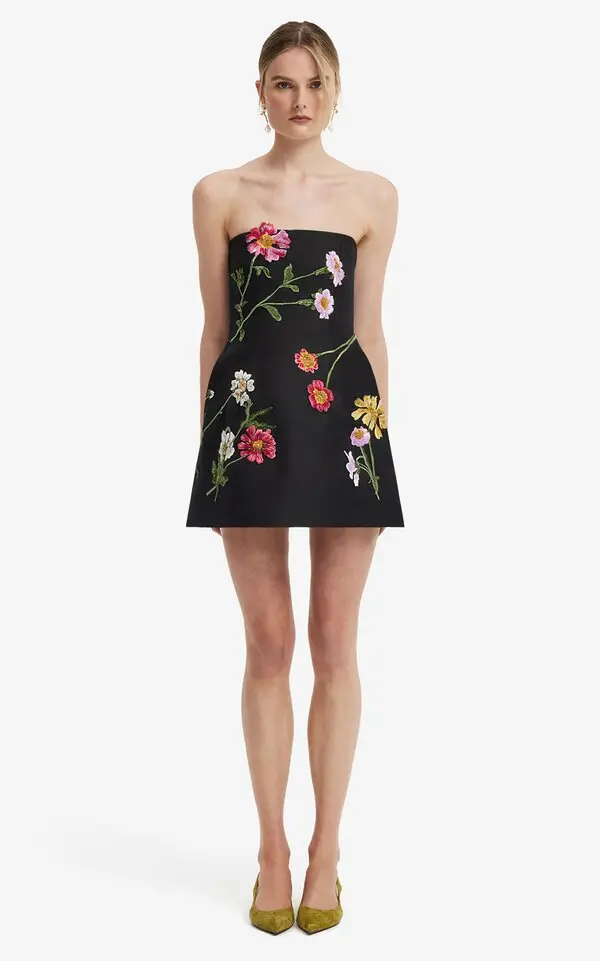 LEO LIN Roselle Embellished Bustier Mini Dress