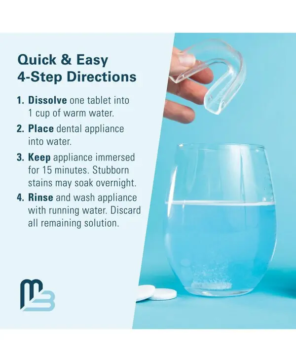 M3 Naturals Retainer & Denture Cleansing Tablets | Removes Odor - No Color
