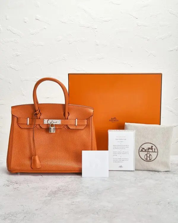 FWRD RENEW Hermes Taurillon Clemence Birkin 30 Handbag - Potiron