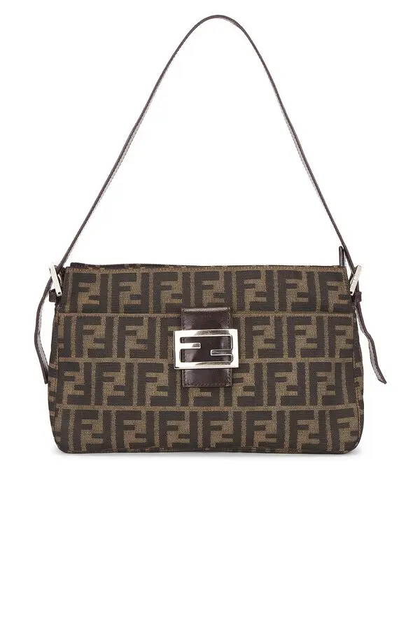 Fendi Zucca Canvas Shoulder Bag - Brown