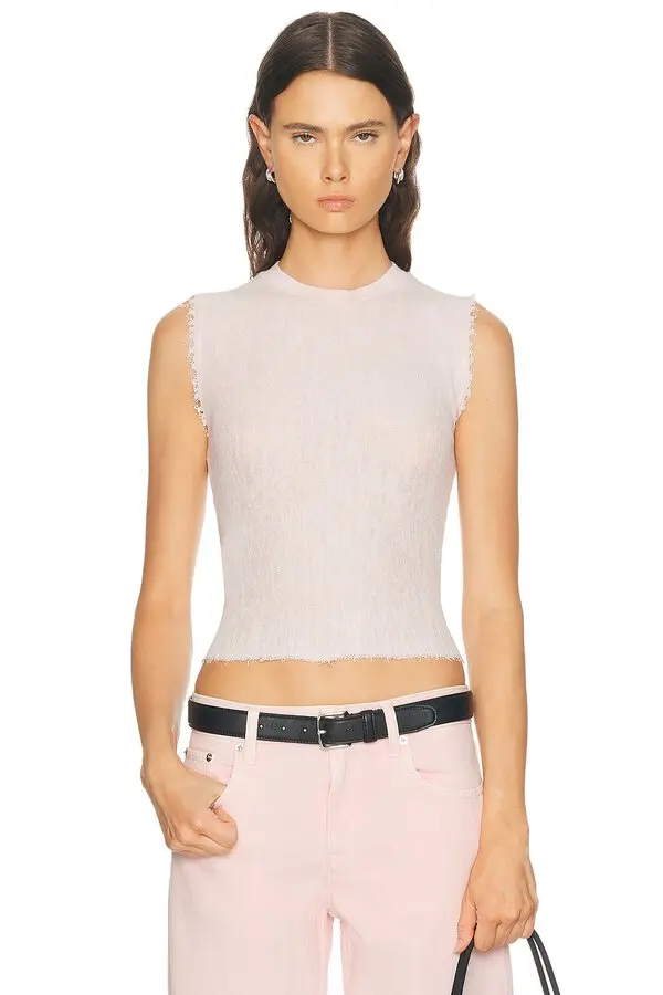 Helmut Lang Linen Crew Tank Top - Pink