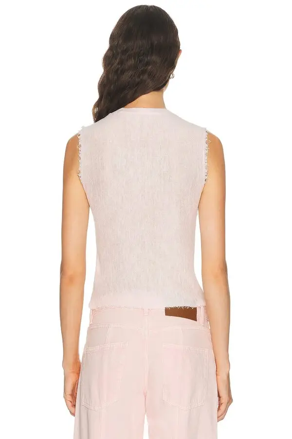 Helmut Lang Linen Crew Tank Top
