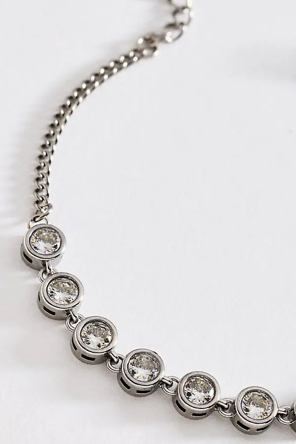 Anthropologie Water Resistant Cubic Zirconia Bracelet - Silver