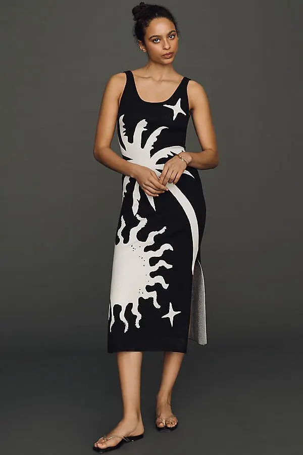Spiritual Gangster Tank Midi Dress - Black