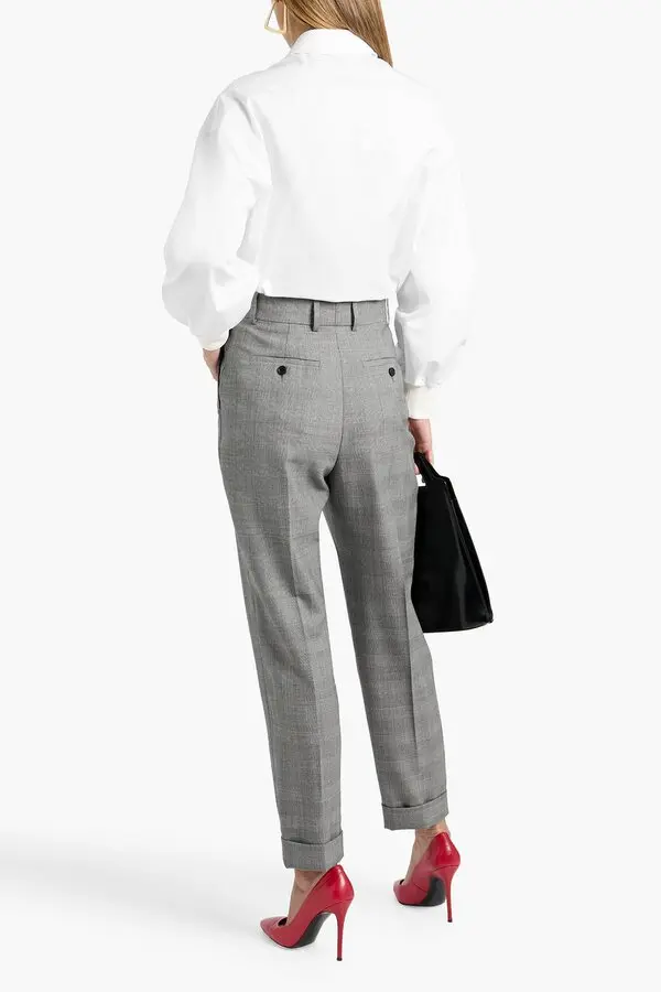 Alexander McQueen Checked Wool Tapered Pants