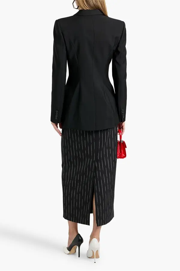 Alexander McQueen Pinstriped Wooltwill Maxi Skirt