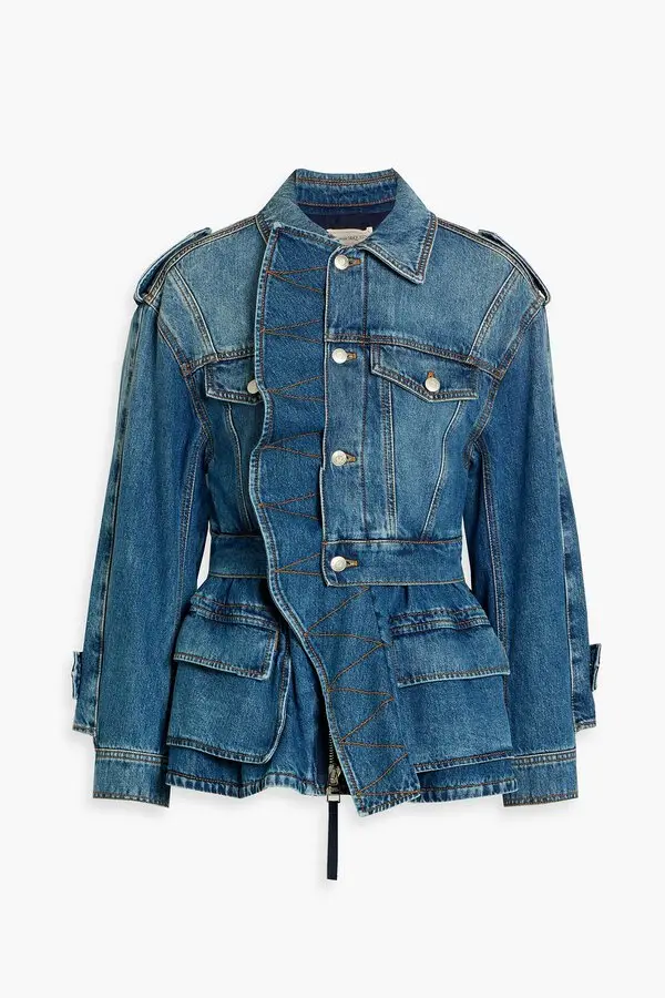 Alexander McQueen Ruffled Denim Jacket